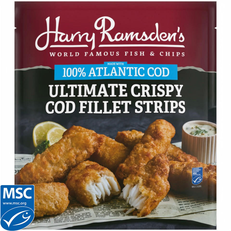 Harry Ramsden’s Ultimate Crispy Cod Fillet Strips 400g | Battered ...