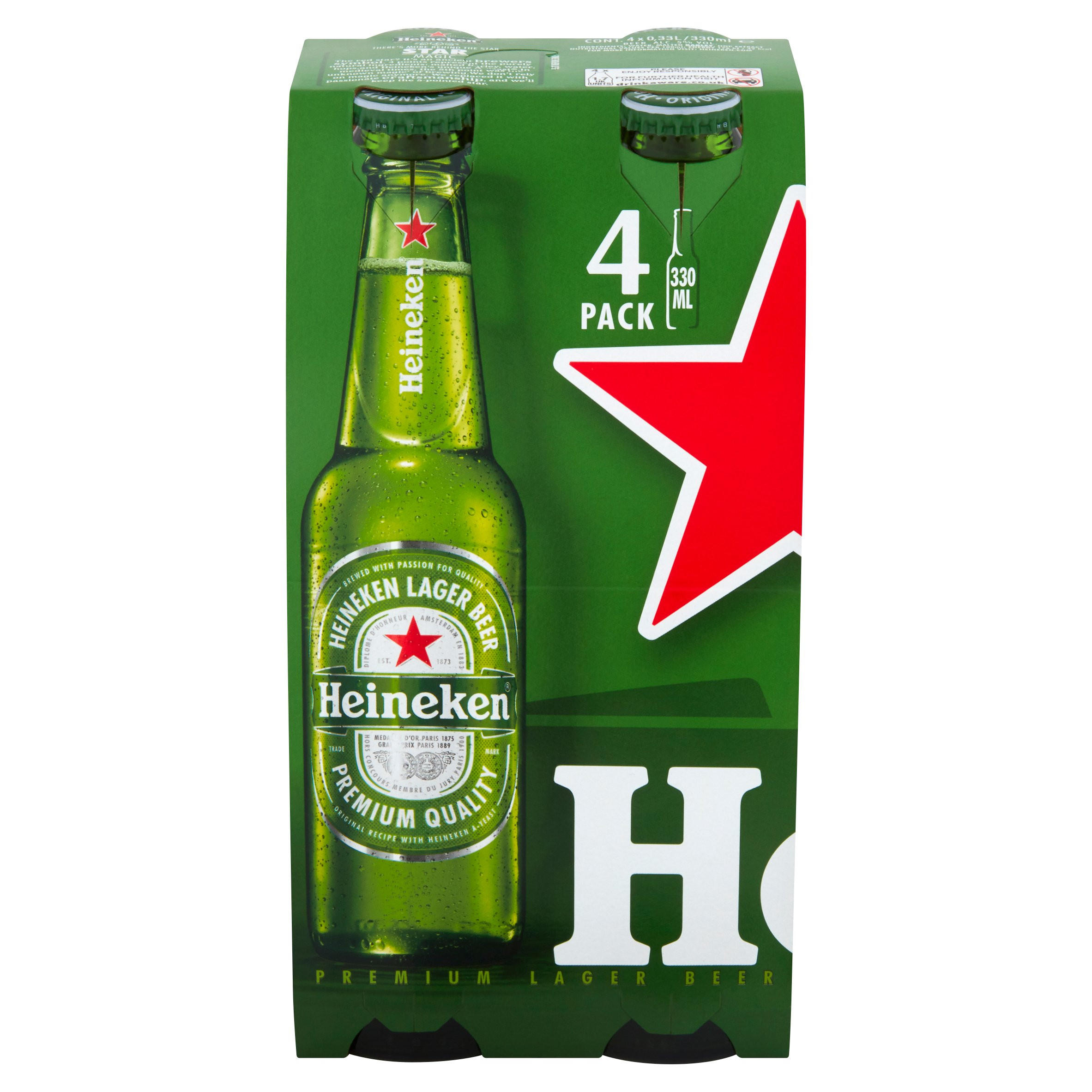 Heineken Premium Lager Beer 4 x 330ml | Beer | Iceland Foods