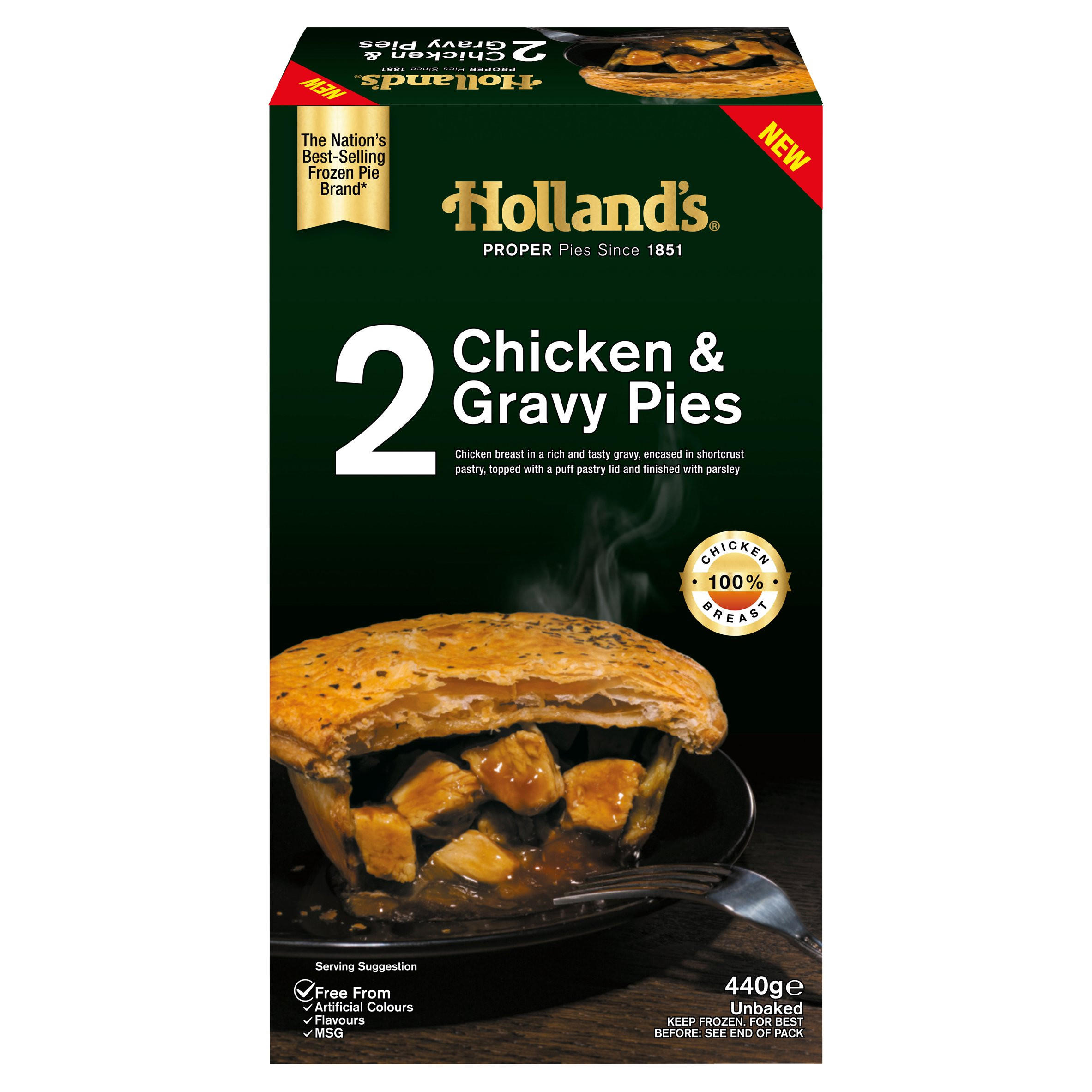 Holland's 2 Chicken & Gravy Pies 440g | Pies & Puddings | Iceland Foods