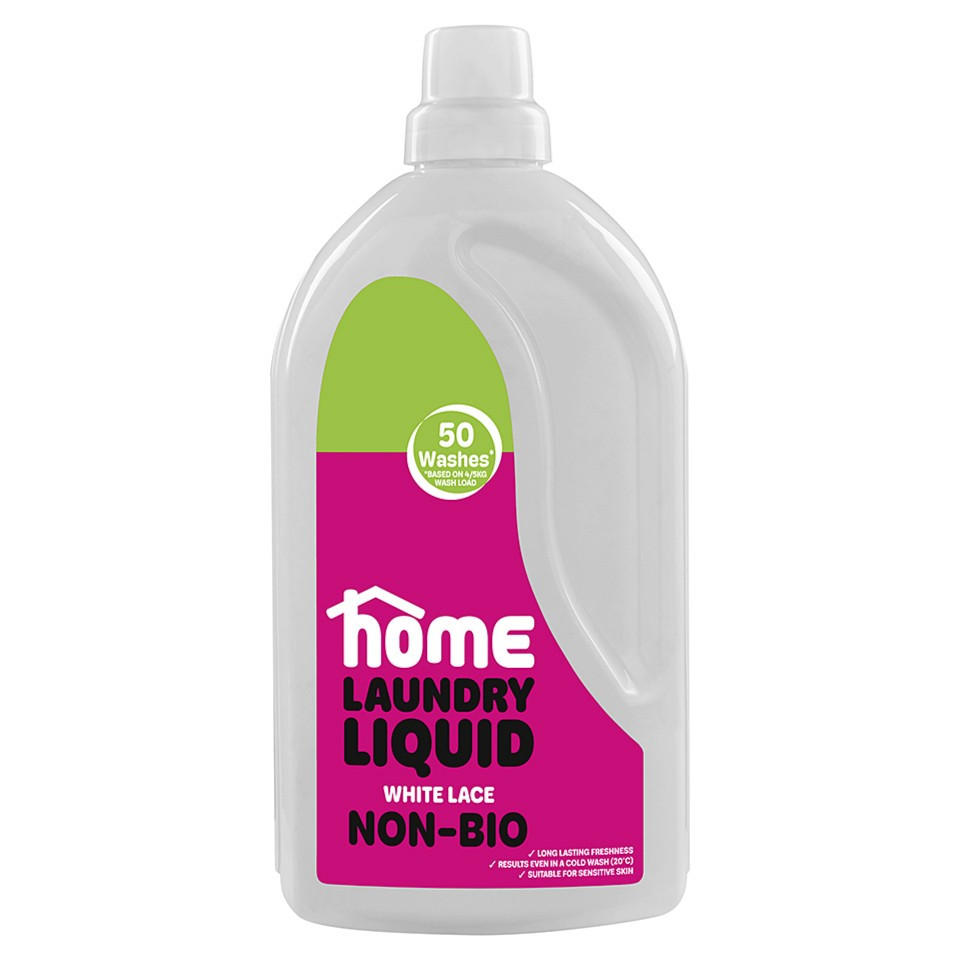 HOME Laundry Liquid Non-Bio White Lace 50 Wash | Iceland Foods