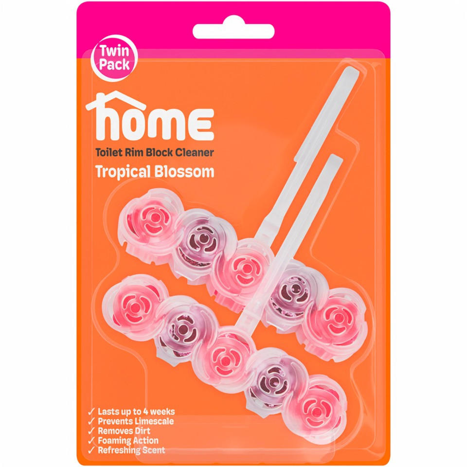 HOME 2pk Toilet Rim Block Cleaner Tropical Blossom | Home Range ...