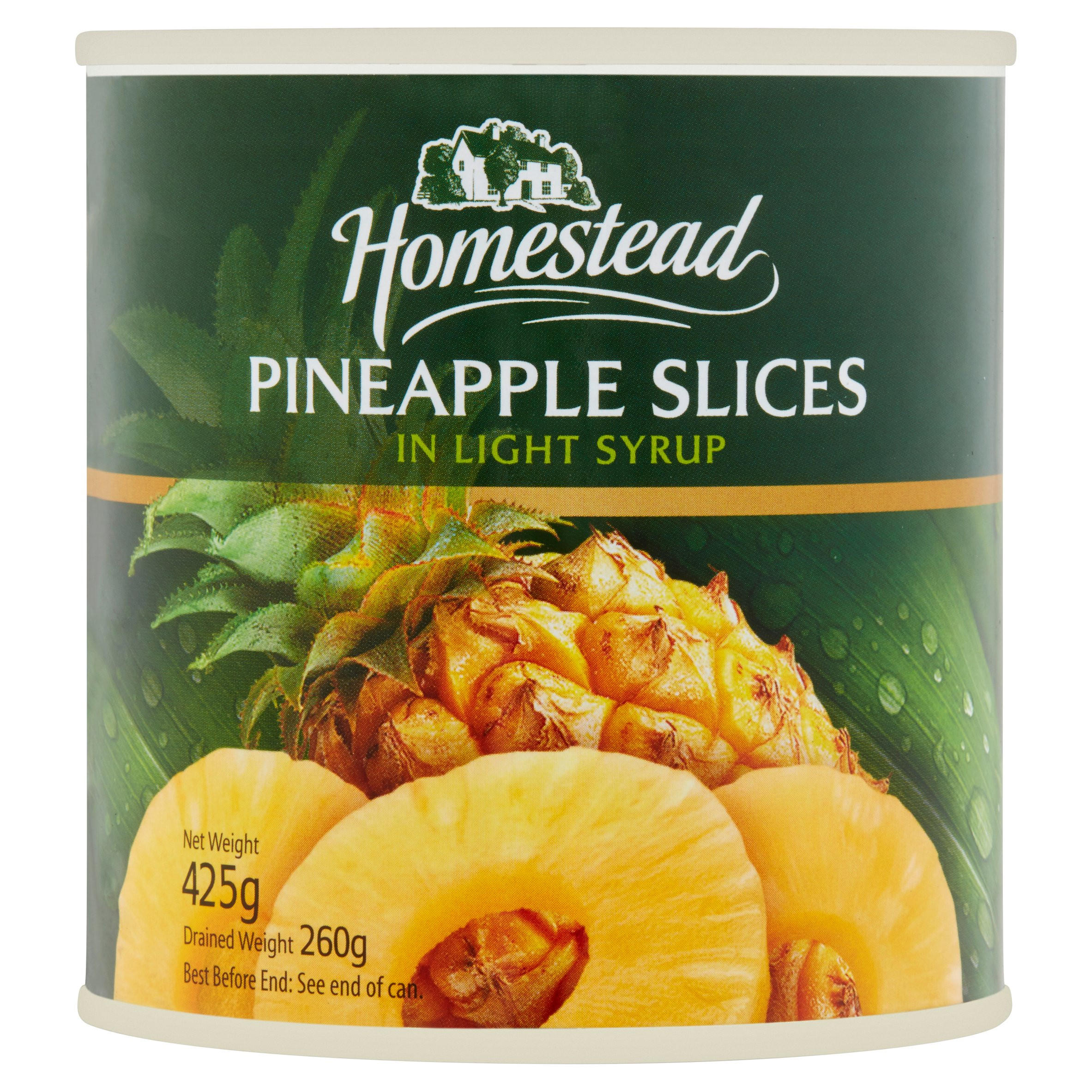 Homestead Pineapple Slices in Light Syrup 425g | Tinned Fruit, Desserts & Jelly | Iceland Foods