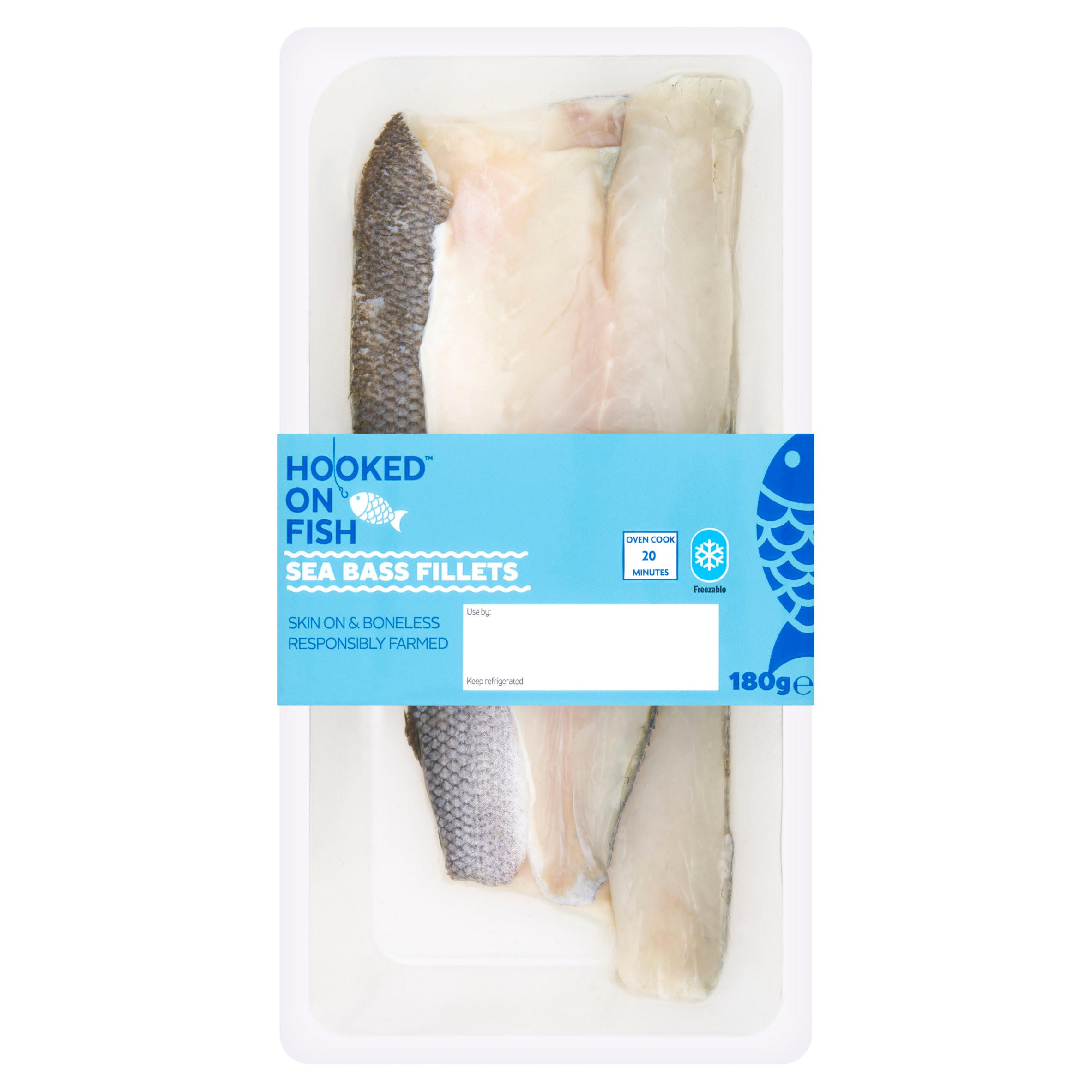 Hooked on Fish Sea Bass Fillets 180g | Fresh Fish | Iceland Foods