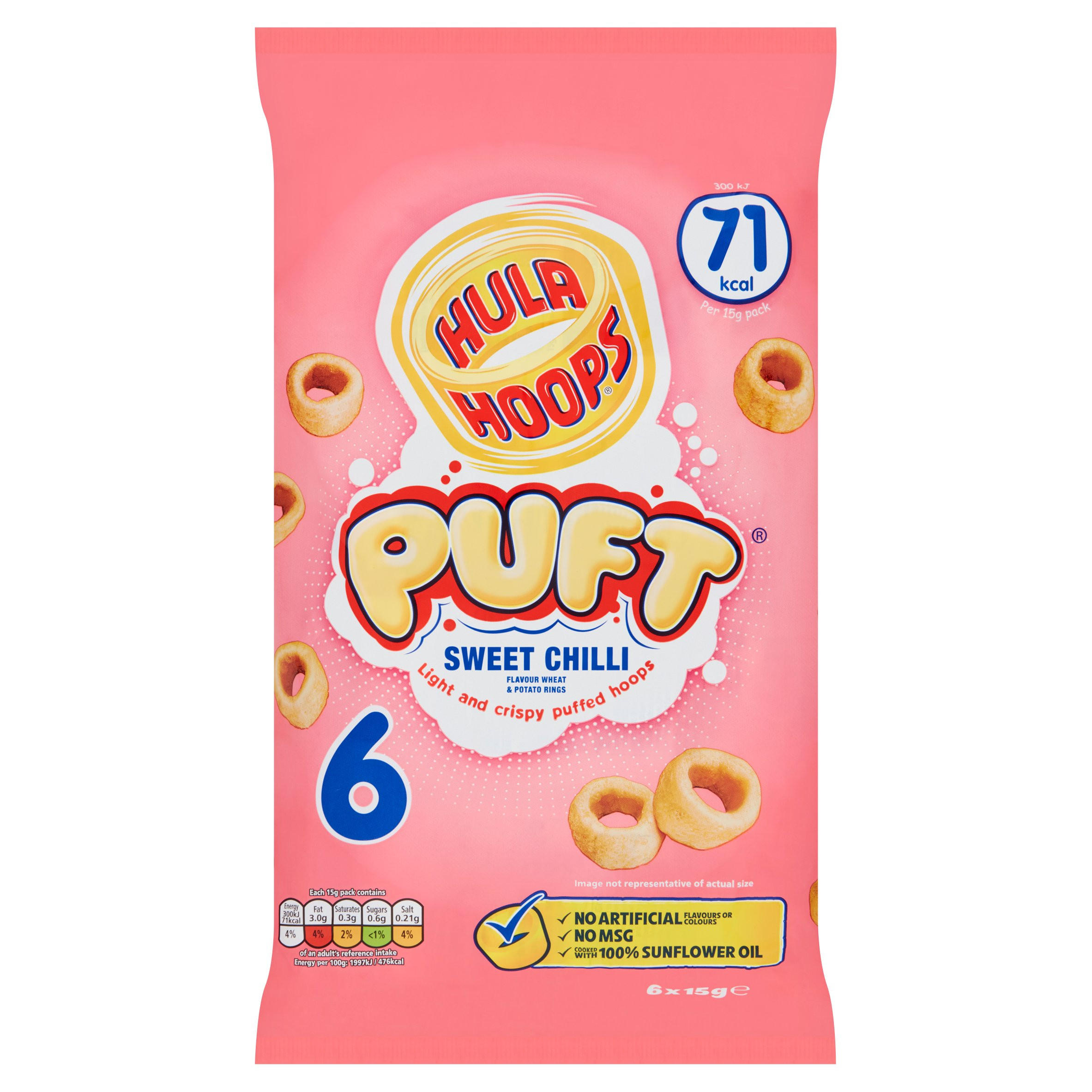 Hula Hoops Puft Sweet Chilli Multipack Crisps 6 Pack | Multipack Crisps ...