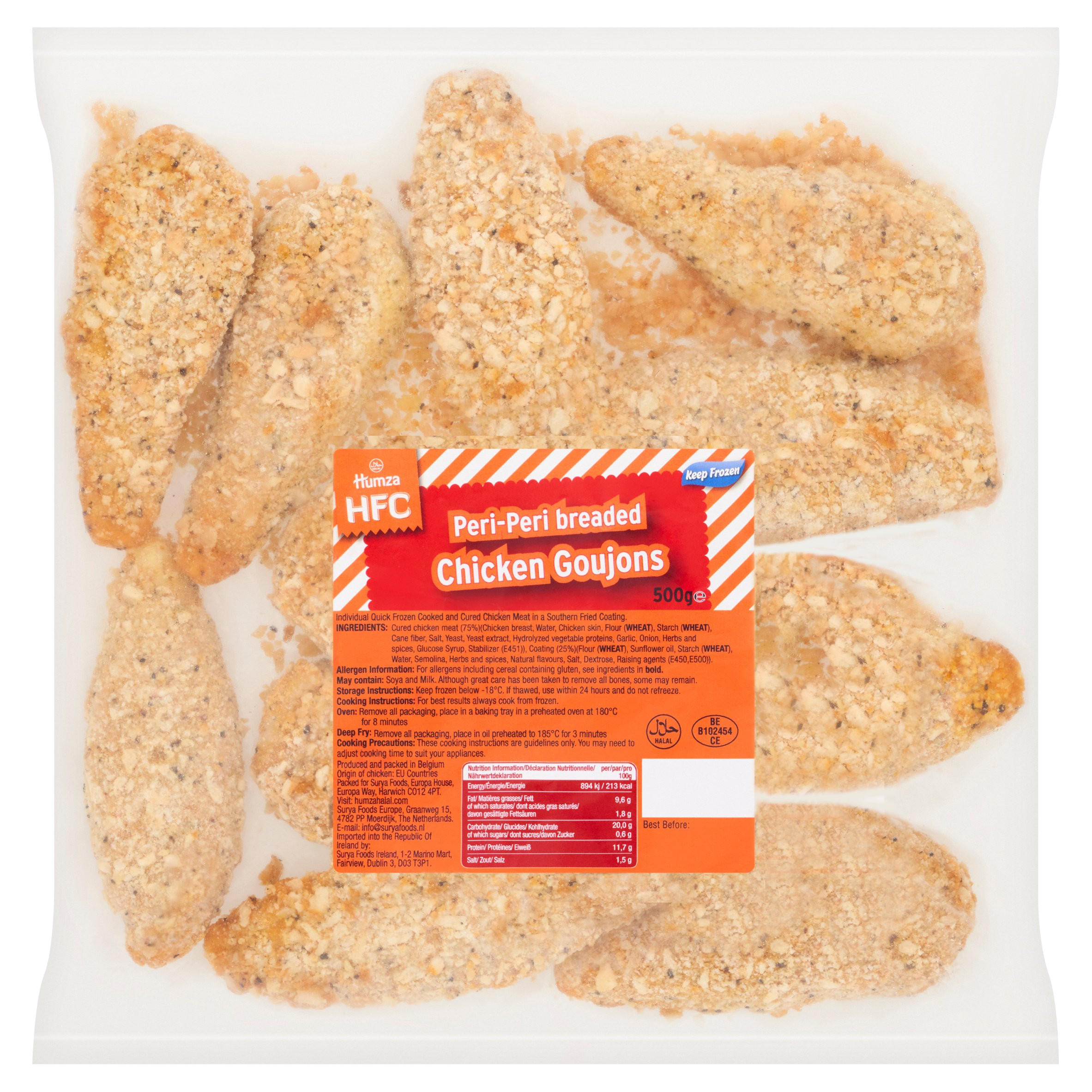 Humza Piri Piri Chicken Goujons 500g | Breaded & Battered Chicken ...