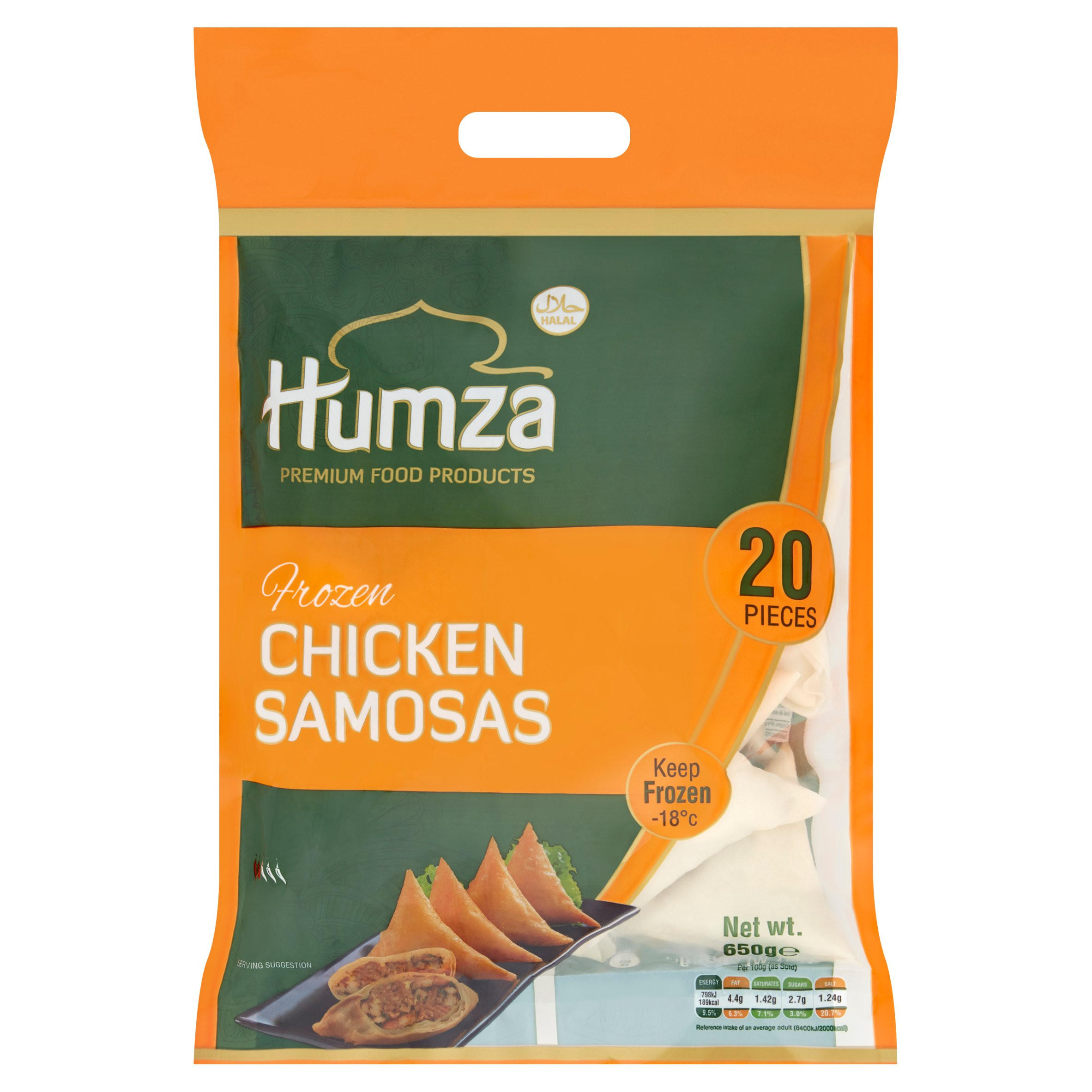 Humza Premium Food Products Frozen Chicken Samosas 20 Pieces 650g ...