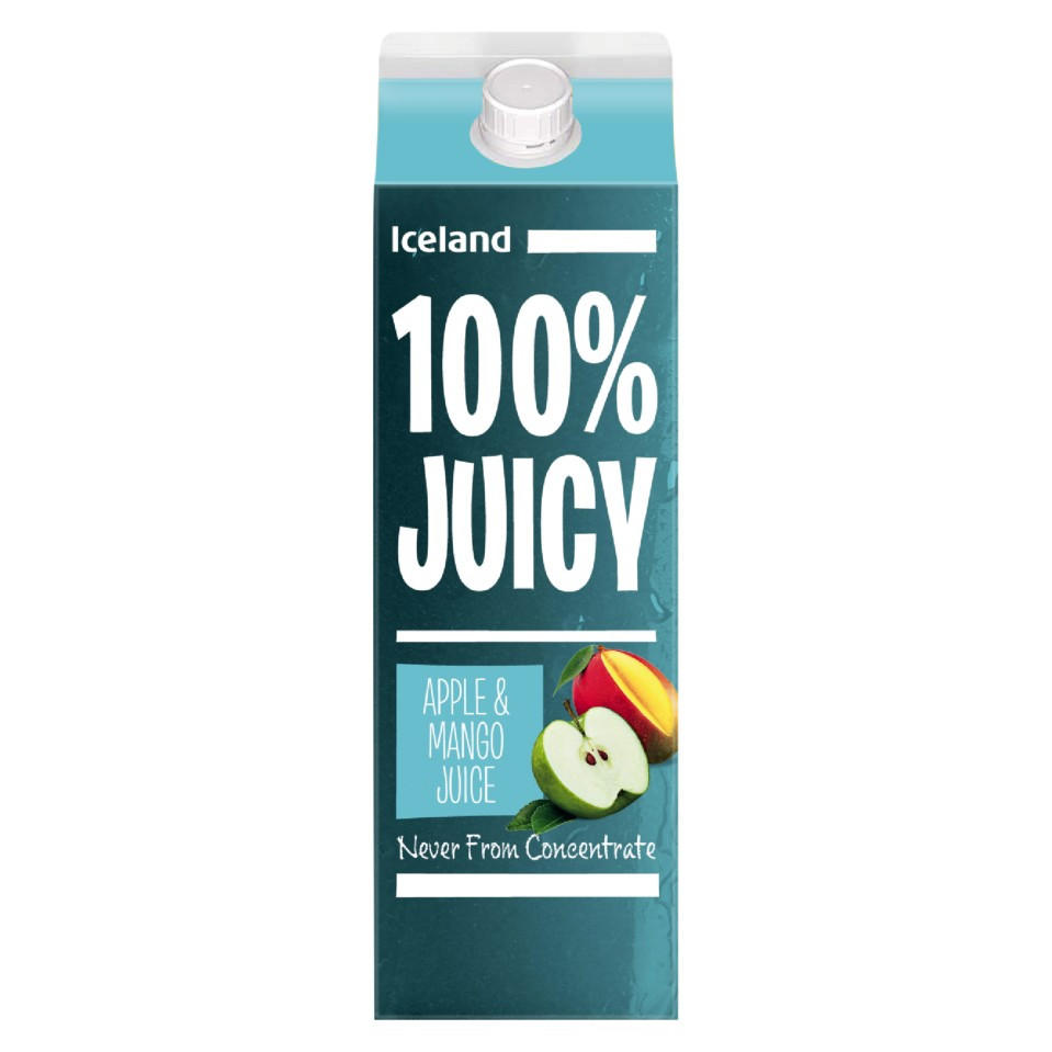 Iceland 100% Juicy Apple and Mango Juice Never from Concentrate 1 litre ...