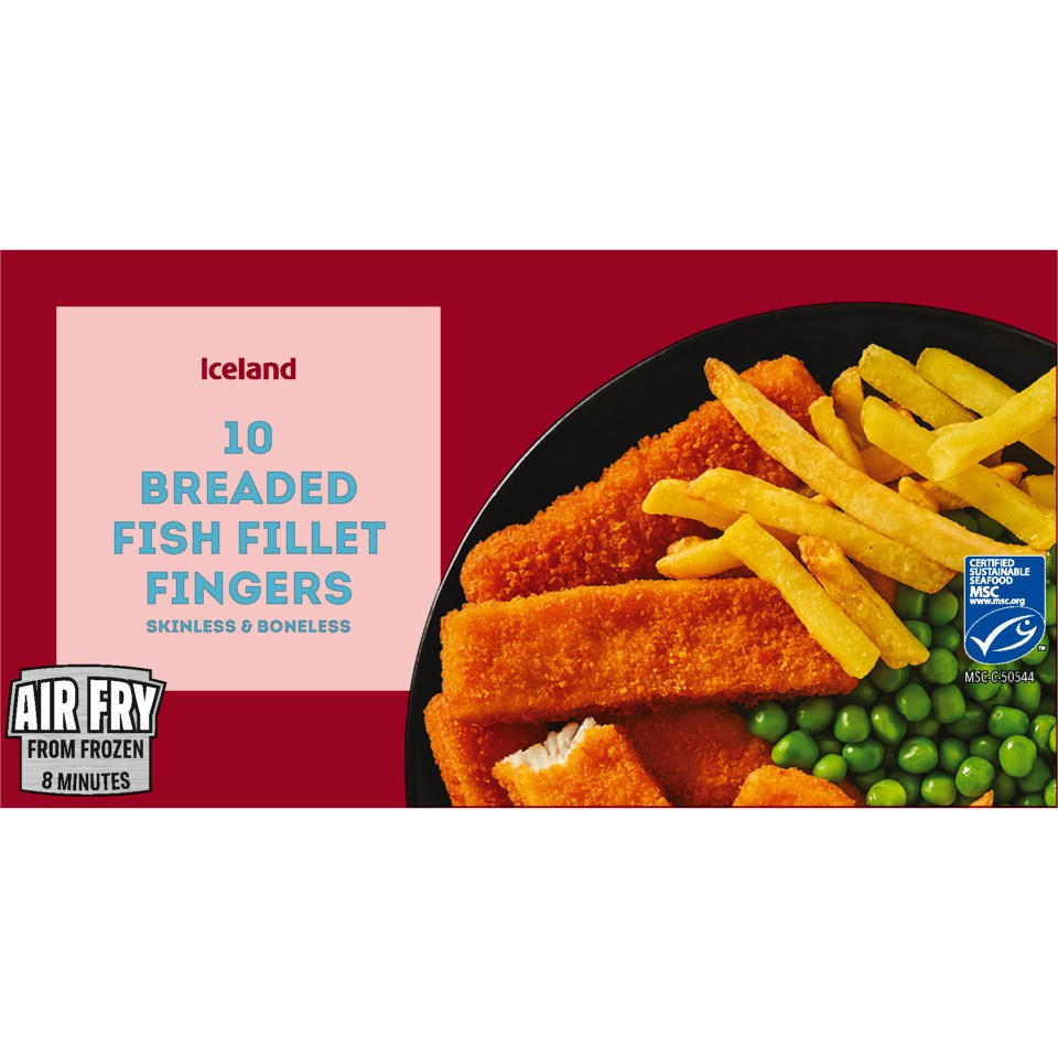 Iceland 10 Breaded Fillet Fish Fingers 250g | Iceland Foods