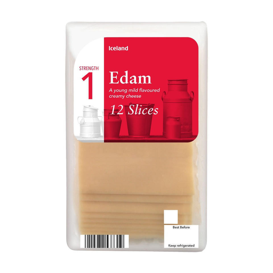 Iceland 12 Edam Cheese Slices 300g | Grated & Sliced Cheese | Iceland Foods