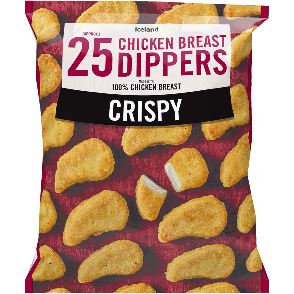 Iceland 25 (approx.) Crispy Chicken Breast Dippers 450g | Iceland Foods