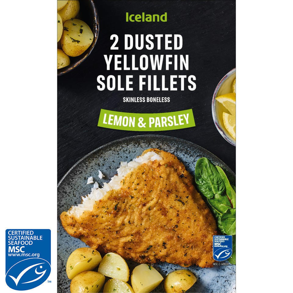 Iceland 2 Dusted Lemon & Parsley Yellowfin Sole Fillets 250g | Fish ...