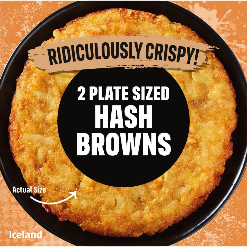 Iceland 2 Plate Sized Hash Browns 400g | Potatoes | Iceland Foods