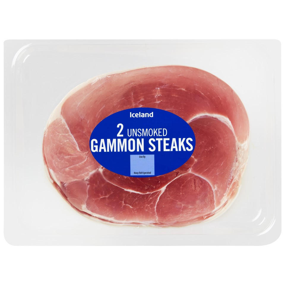 Iceland 2 Unsmoked Thick Cut Gammon Steaks 400g | Bacon & Gammon ...