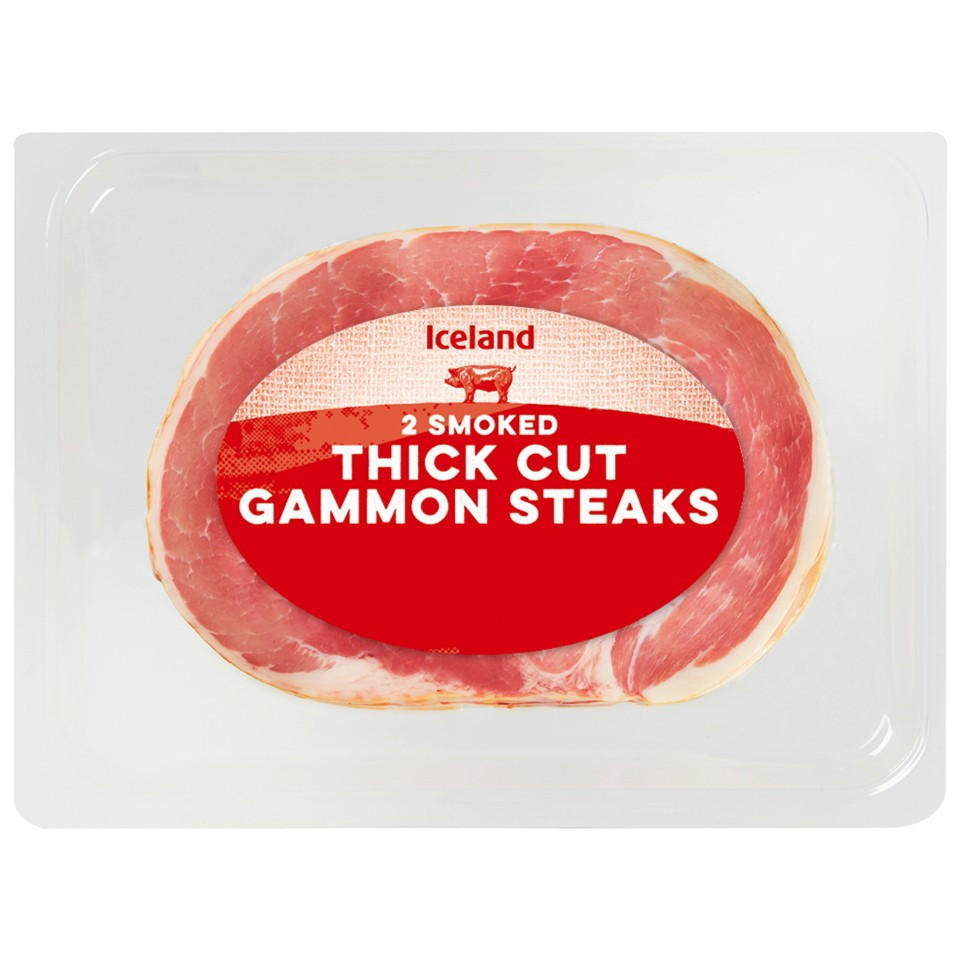 Iceland 2pk Thick Cut Smoked Gammon Steaks 400g | Bacon & Gammon ...