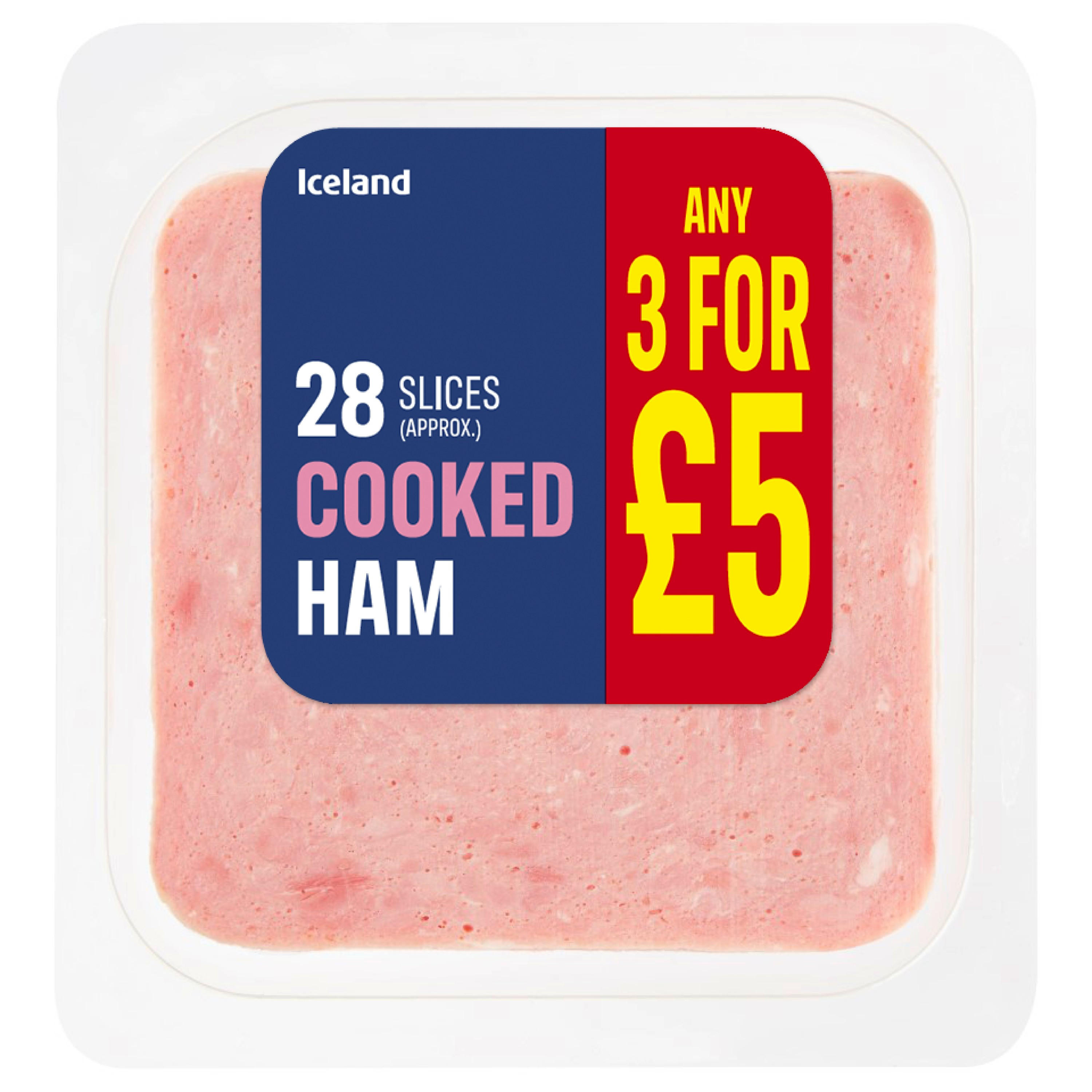 Iceland 28 Slices (Approx.) Cooked Ham 280g | Ham | Iceland Foods