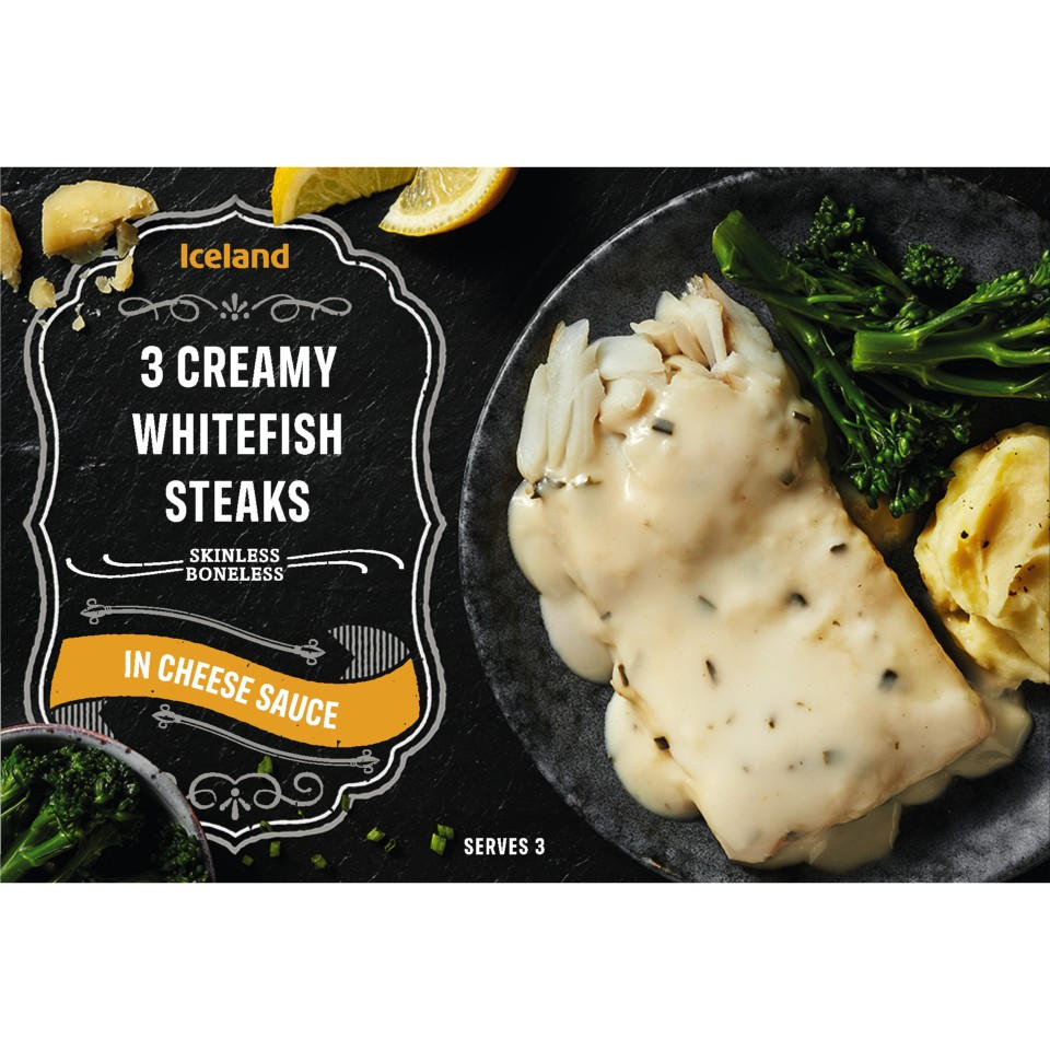 Iceland 3 Creamy Whitefish Steaks in Cheese Sauce 405g | Fish Fillets ...