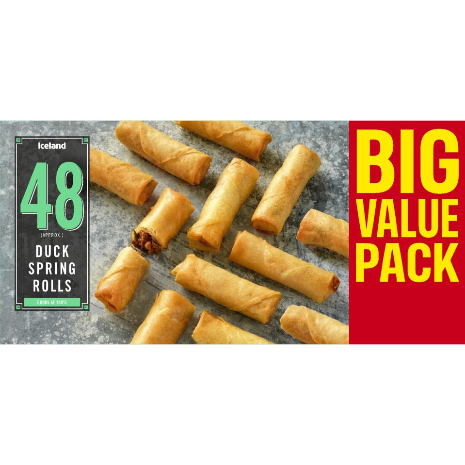 Iceland 48 (APPROX.) Duck Spring Rolls 864g | Party Food & Platters ...