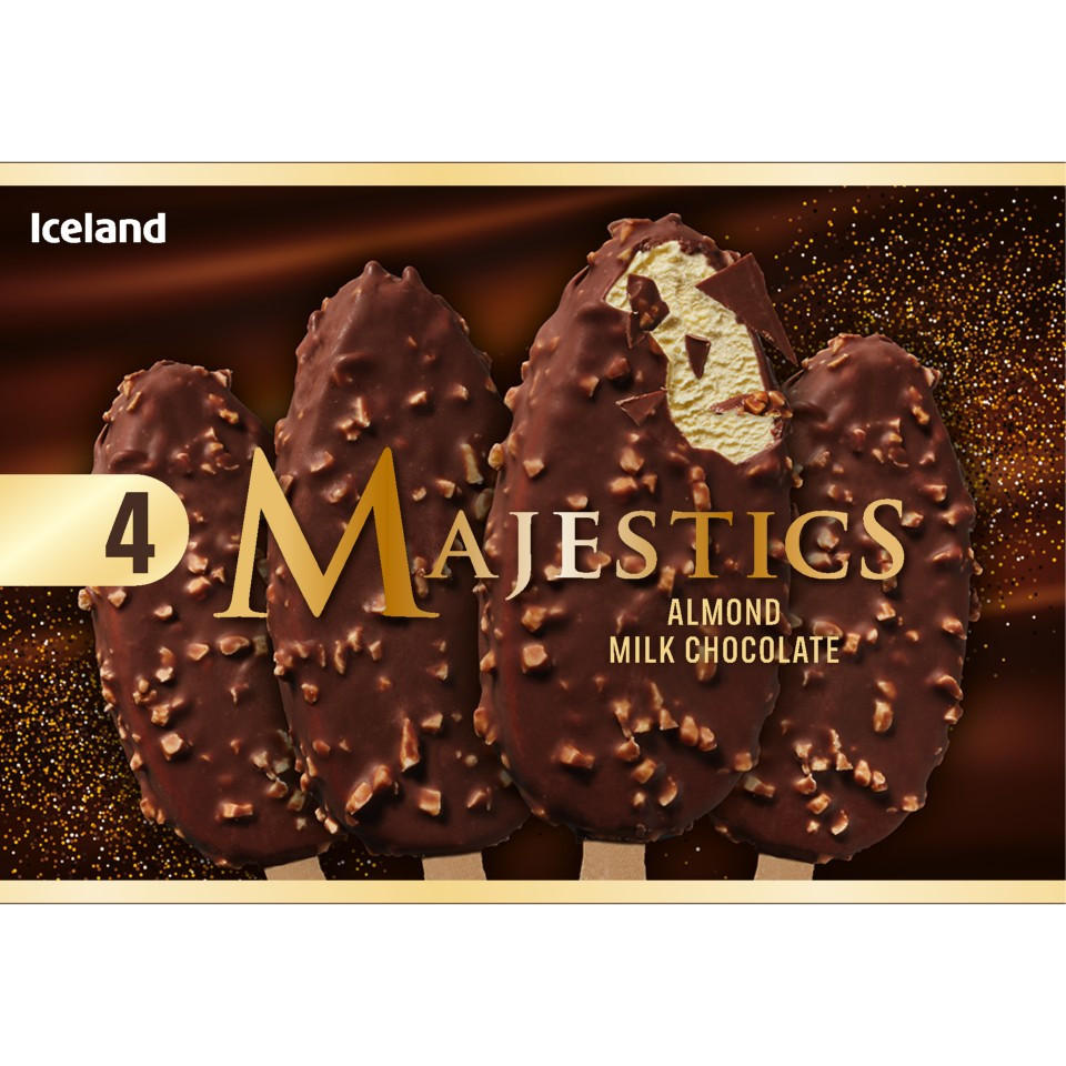 Iceland 4 Majestics Almond Milk Chocolate 306 g (4 x 76.5 g) | Ice ...