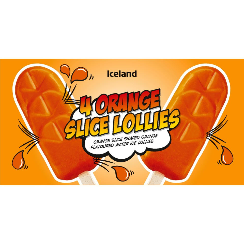 Iceland 4 Orange Slice Lollies 240g (4 x 60g) | Ice Lollies | Iceland Foods