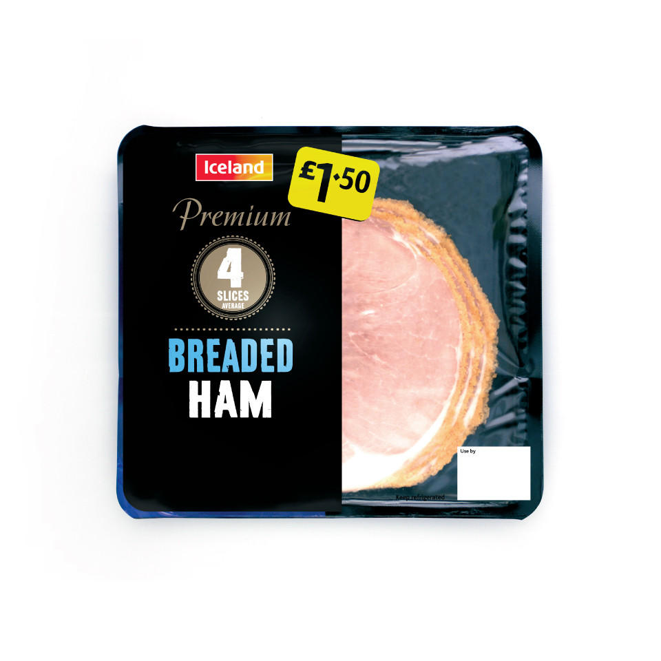 Iceland 4 Premium Breaded Ham 100g | Ham | Iceland Foods