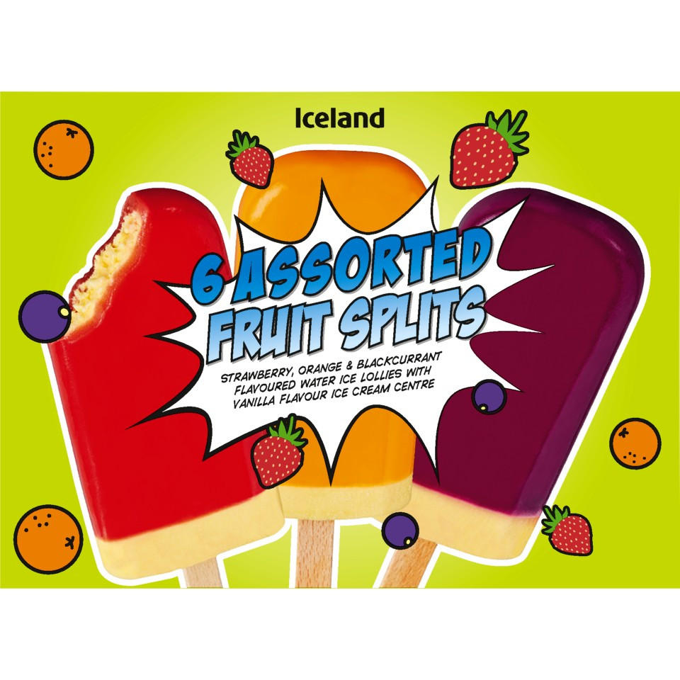 Iceland 6 Assorted Fruit Splits 324g | Ice Lollies | Iceland Foods
