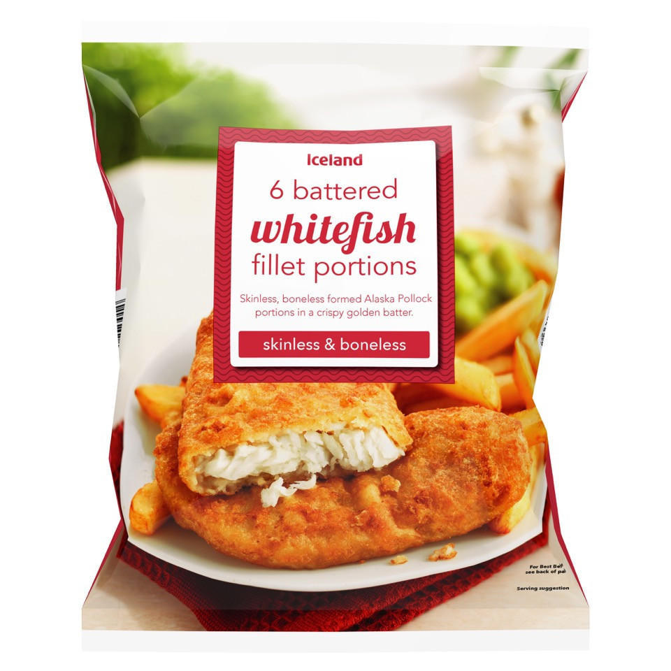 Iceland 6 Battered Whitefish Fillet Portions 600g | Battered & Breaded ...