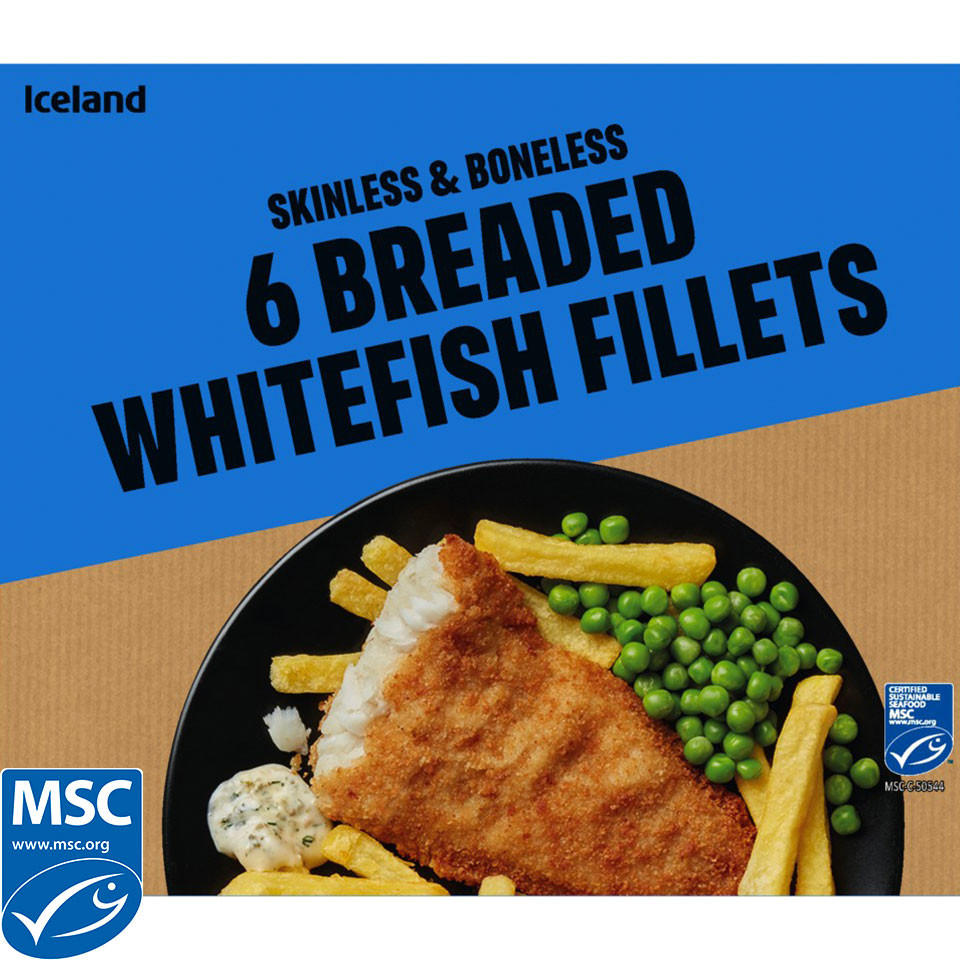 Iceland 6 Breaded Whitefish Fillets 600g | Battered & Breaded Fish ...