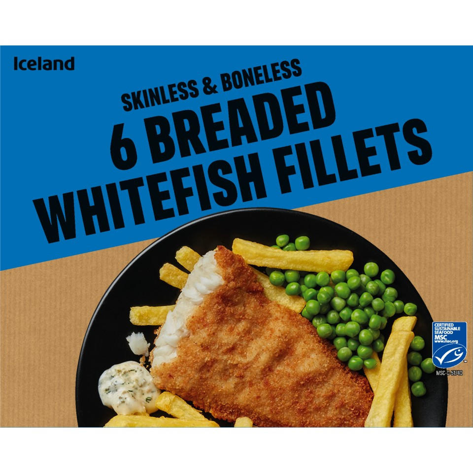 Iceland 6 Breaded Whitefish Fillets 660g | Battered & Breaded Fish ...