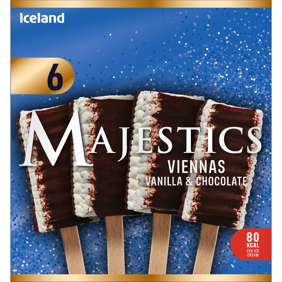 Iceland 6 Majestics Viennas Vanilla & Chocolate 210g | Ice Cream Cones ...