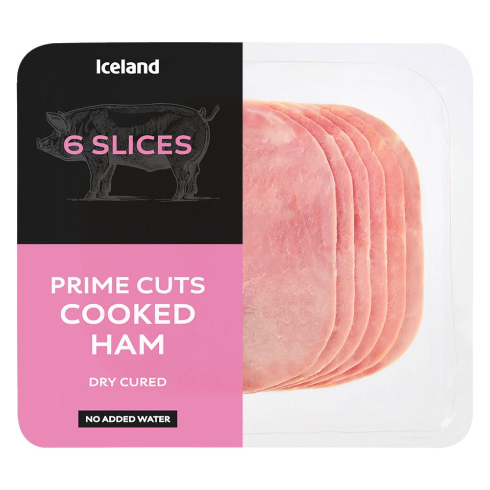 Iceland 6 Slices (Approx.) Prime Cuts Cooked Ham 100g | Ham | Iceland Foods