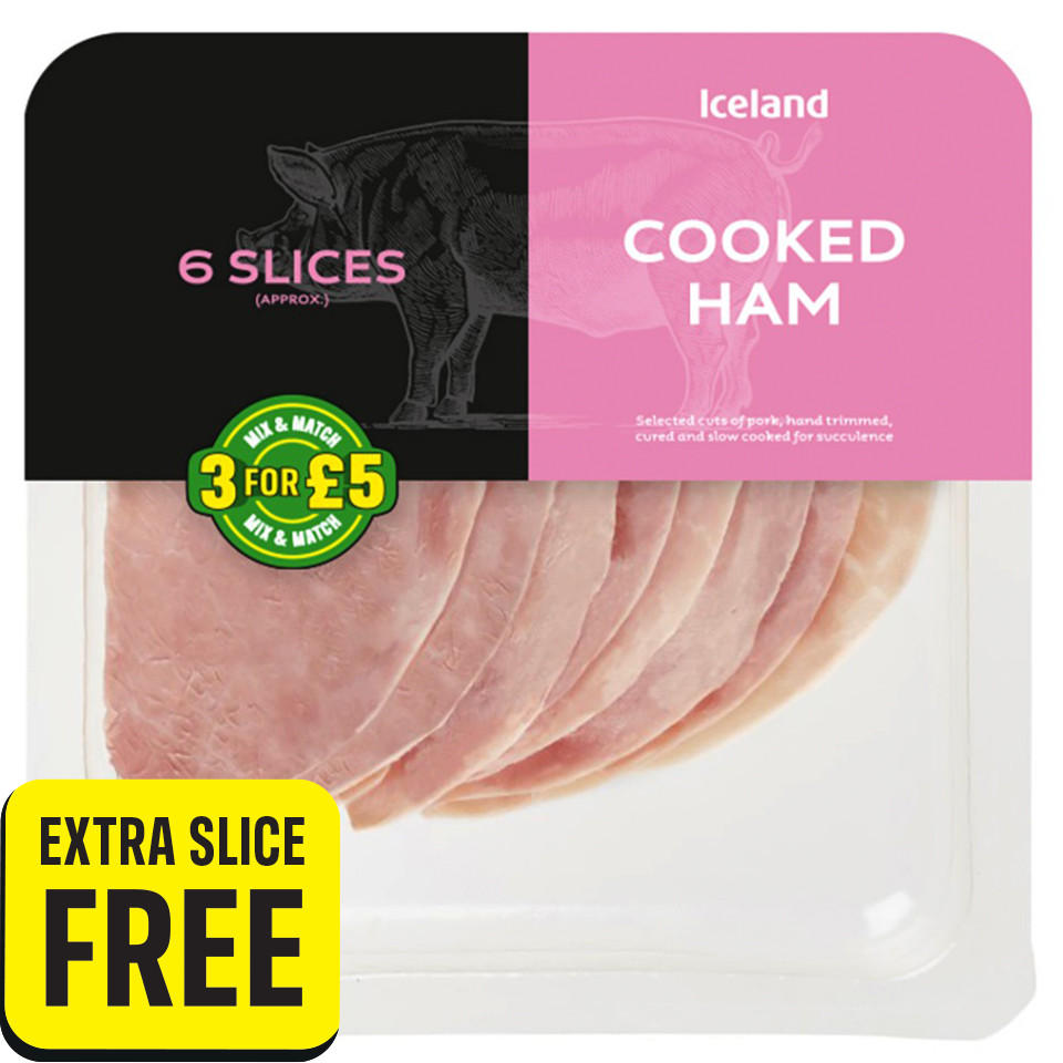 Iceland 7 Slices (approx.) Cooked Ham 120g | Ham | Iceland Foods