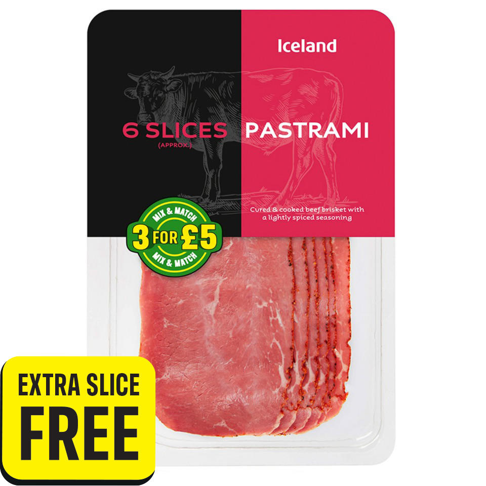 Iceland 7 Slices (approx.) Pastrami 72g | Beef | Iceland Foods