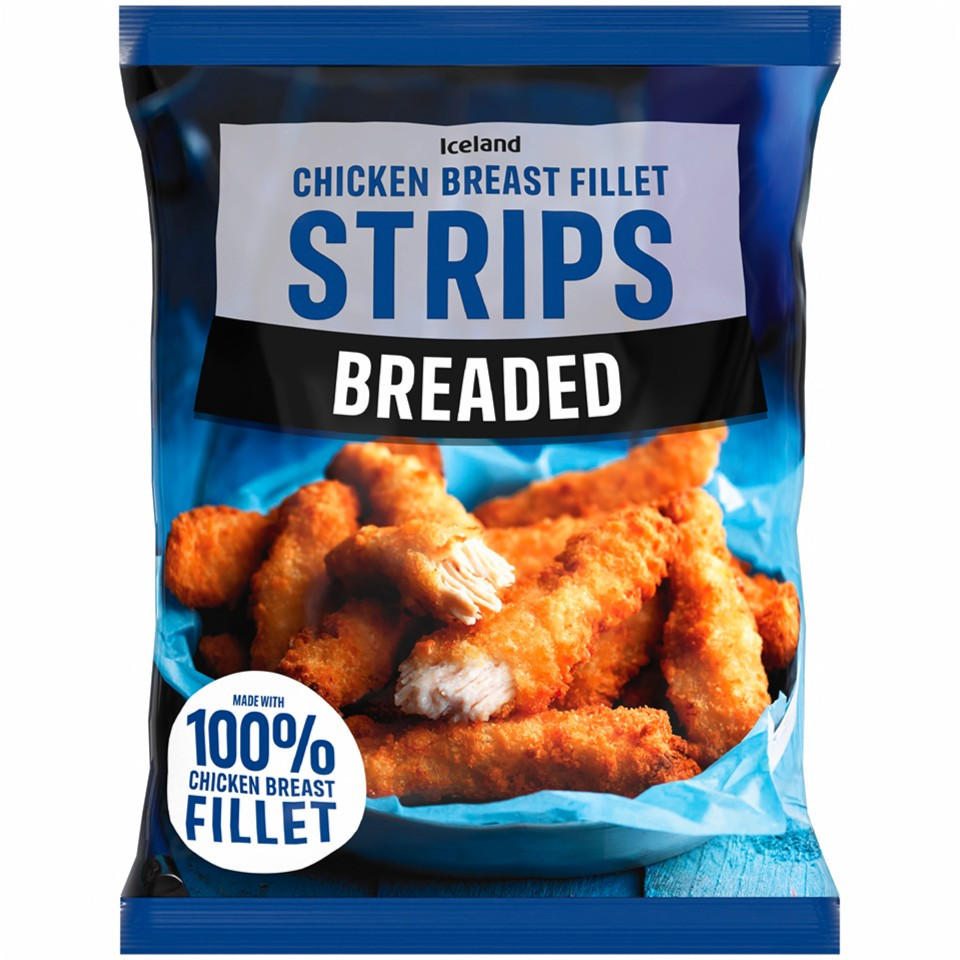 Iceland Breaded Chicken Breast Fillet Strips 500g | Breaded & Battered ...
