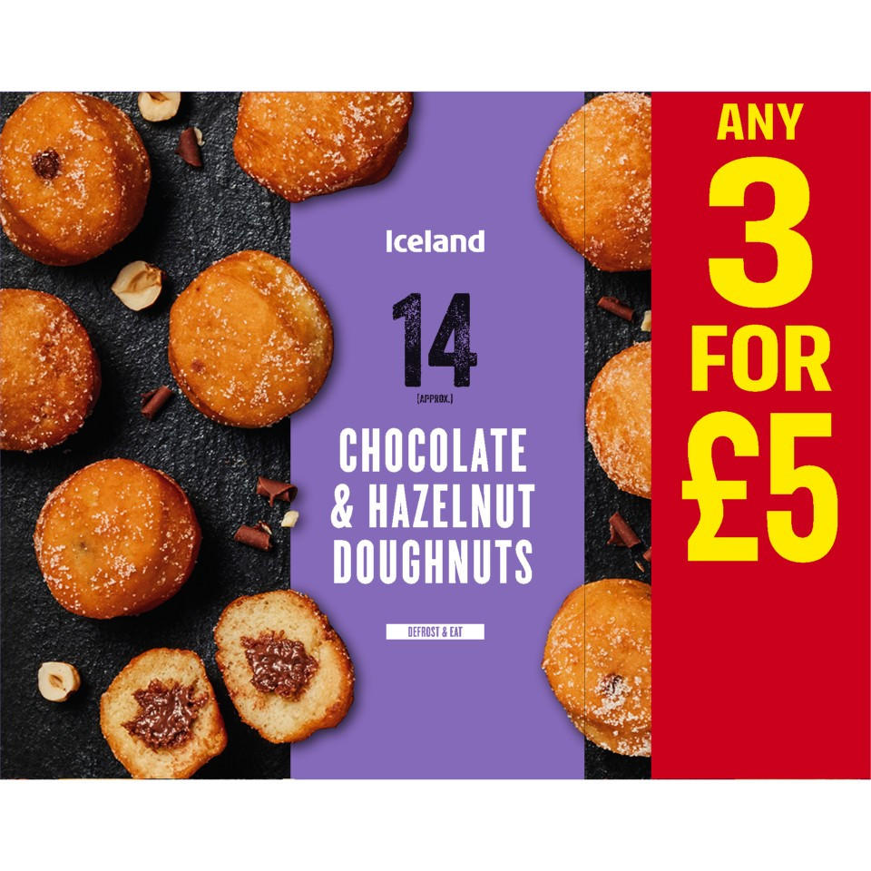 Iceland Chocolate & Hazelnut Doughnuts 160g | Desserts | Iceland Foods