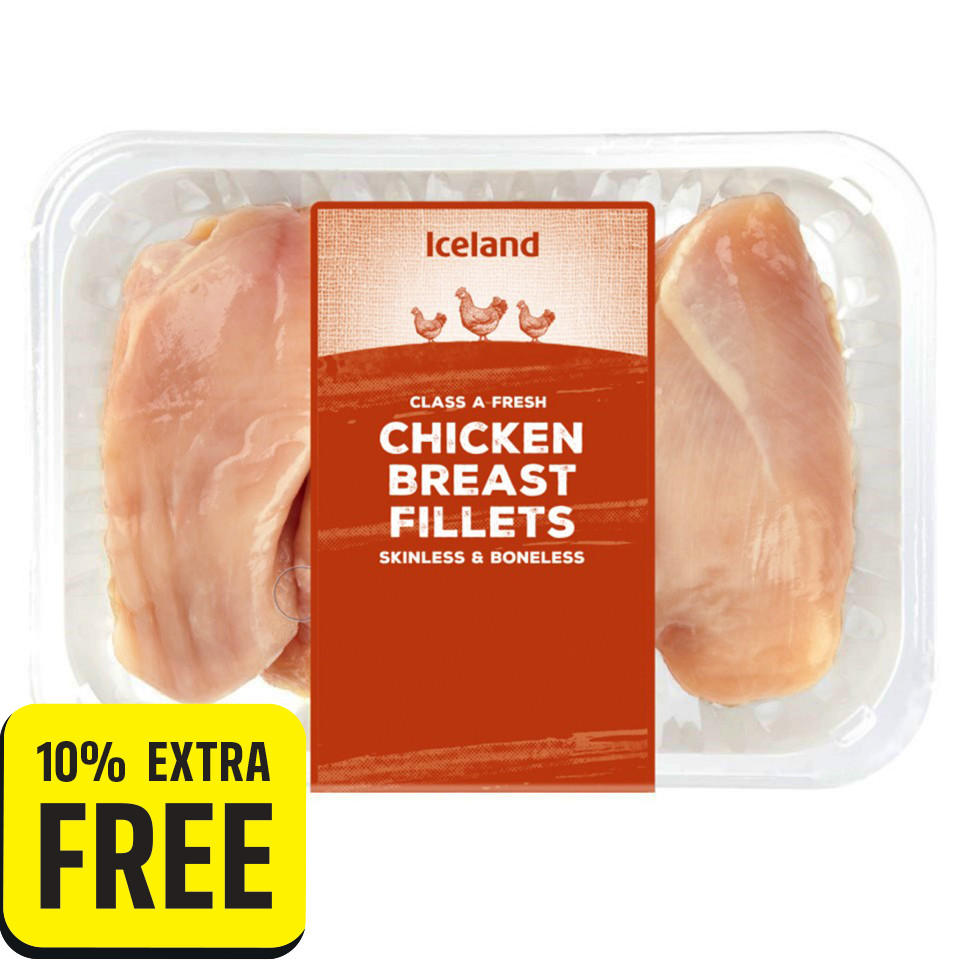 Iceland Class A Fresh Chicken Breast Fillets Skinless & Boneless 450g ...