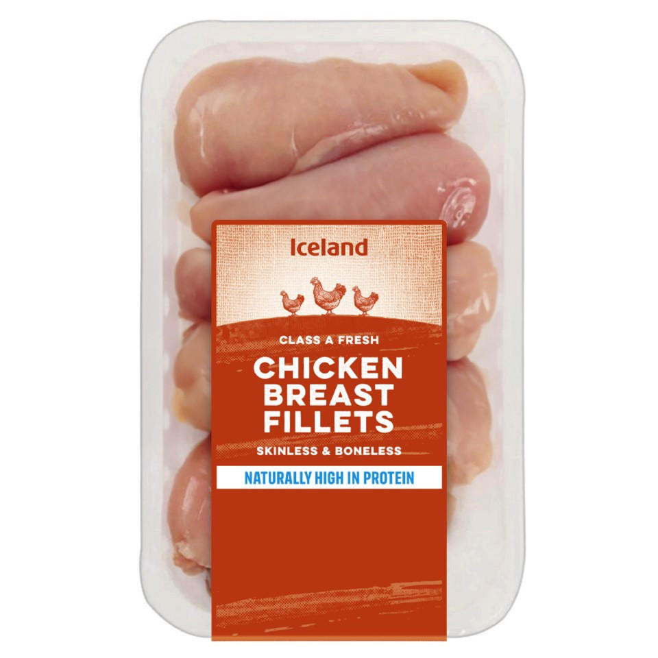 Iceland Class A Fresh Chicken Breast Fillets Skinless & Boneless 850g ...