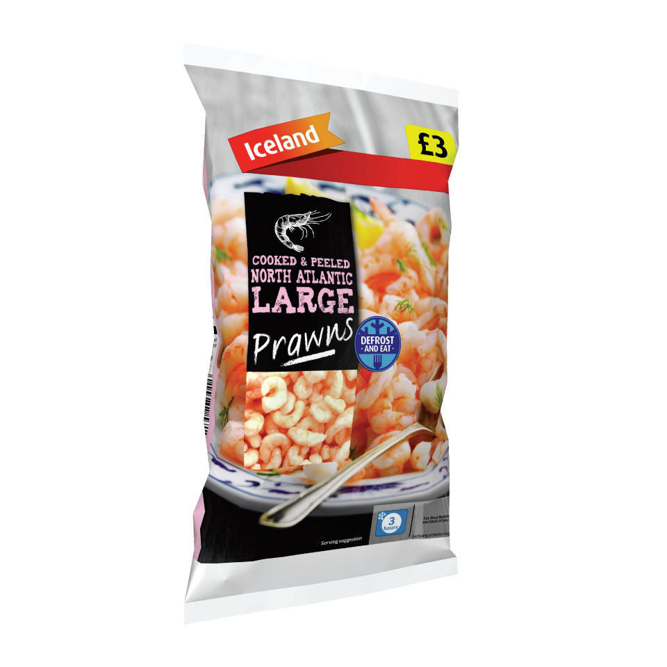 Iceland Cooked and Peeled North Atlantic Large Prawns 300g | Prawns ...