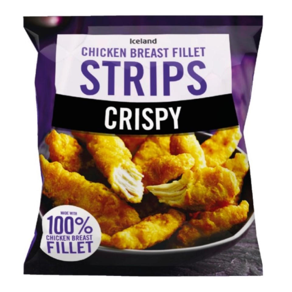 Iceland Crispy Chicken Breast Fillet Strips 500g | Breaded & Battered ...