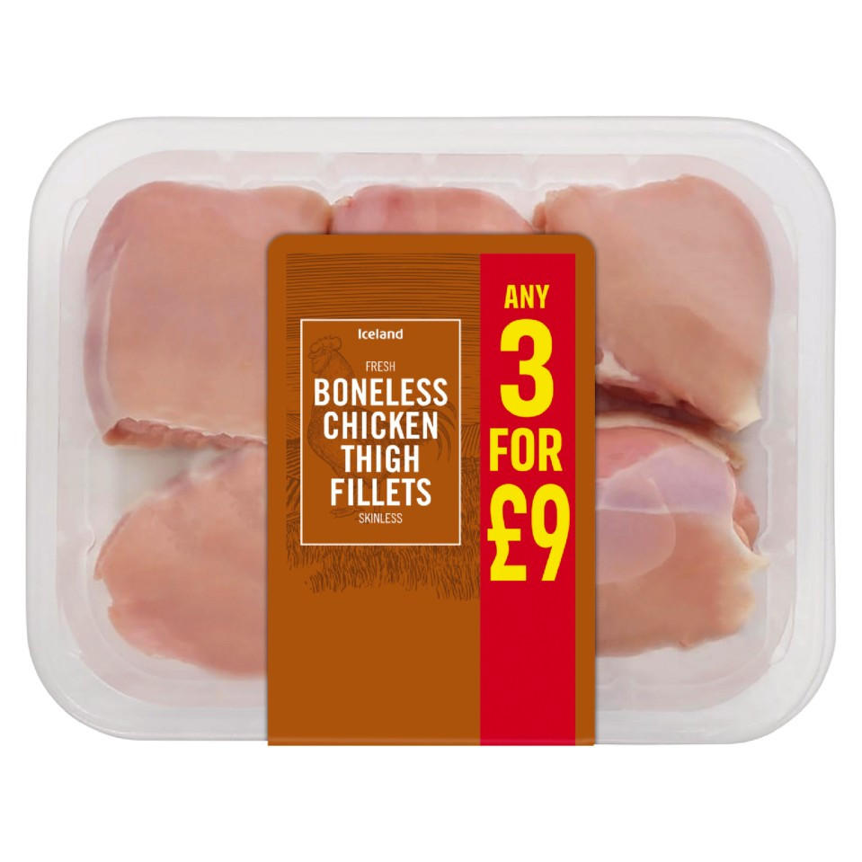 Iceland Fresh Boneless Chicken Thigh Fillets Skinless 500g | Chicken ...