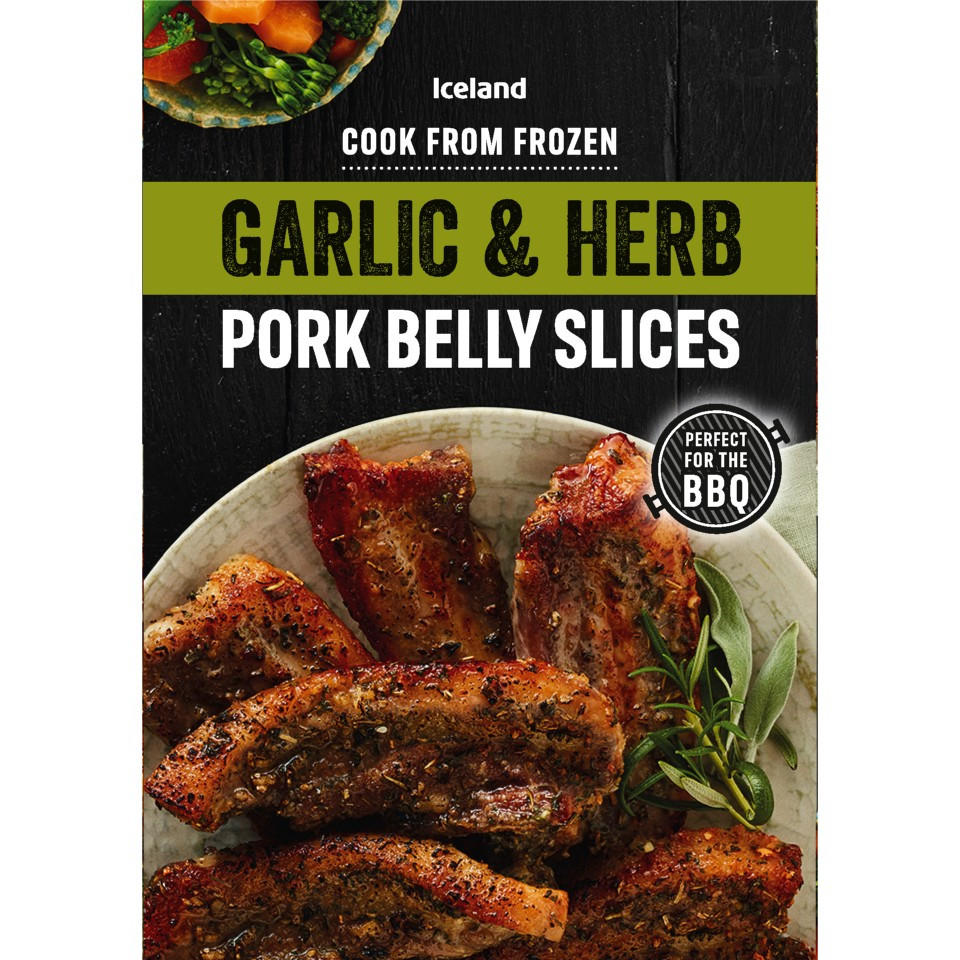 Iceland Garlic and Herb Pork Belly Slices 330g | Pork & Gammon ...
