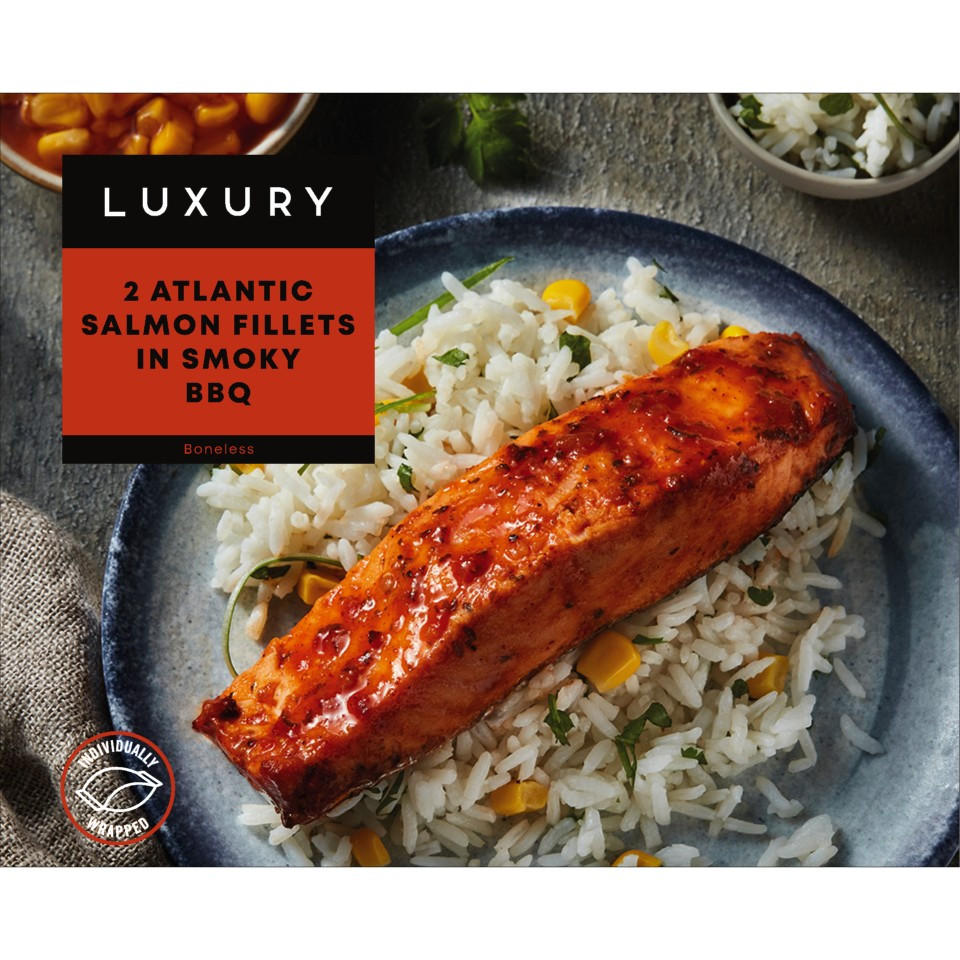 Iceland Luxury 2 Atlantic Salmon Fillets in Smoky BBQ 250g | Fish ...