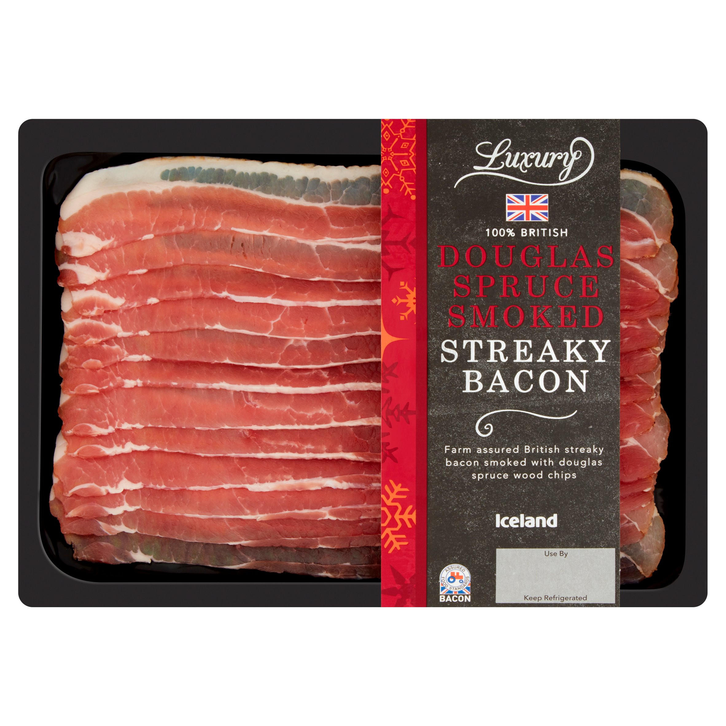 Iceland Luxury Douglas Spruce Smoked Streaky Bacon 200g | Bacon ...