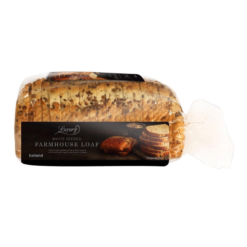 Iceland Luxury White Seeded Farmhouse Loaf 800g | Seeds & Grains ...