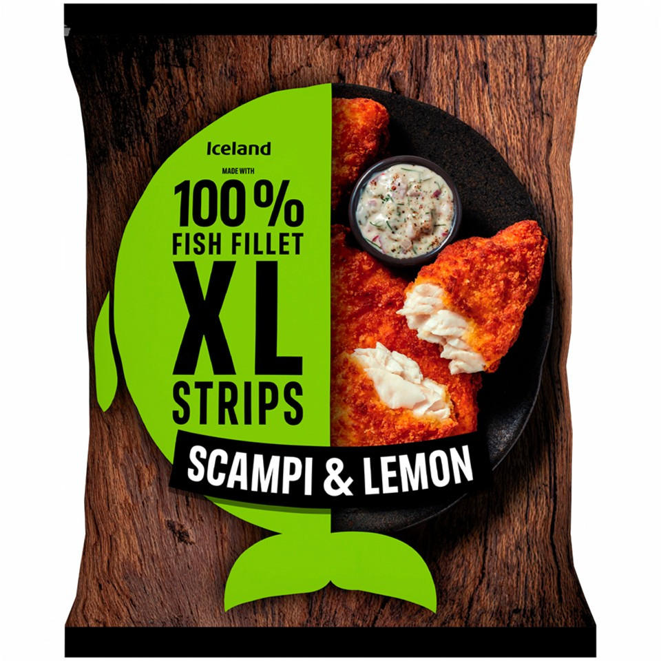 Iceland Made with 100% Fish Fillet XL Strips Scampi and Lemon Flavour ...