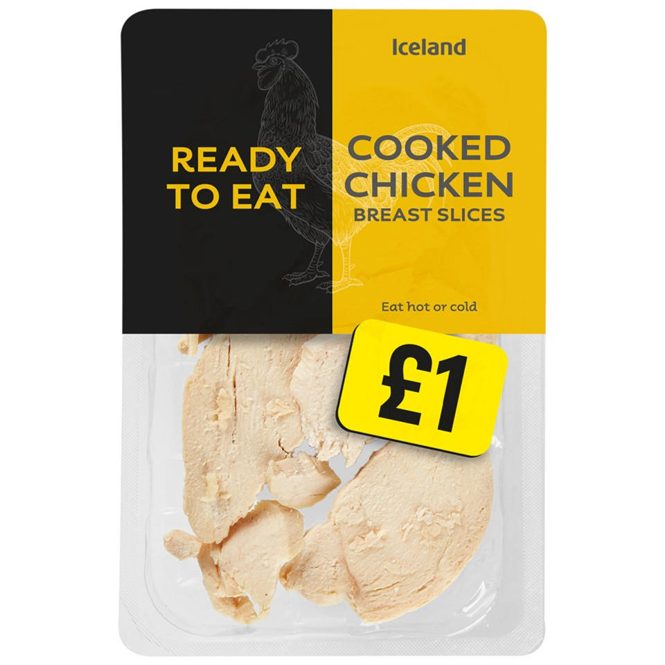 Iceland Ready to Eat Cooked Chicken Breast Slices 90g | Chicken ...