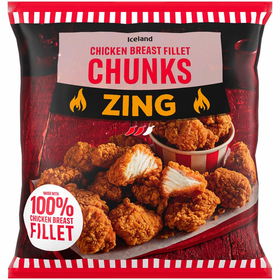 Iceland Zing Chicken Breast Fillet Chunks 500g | Breaded & Battered ...