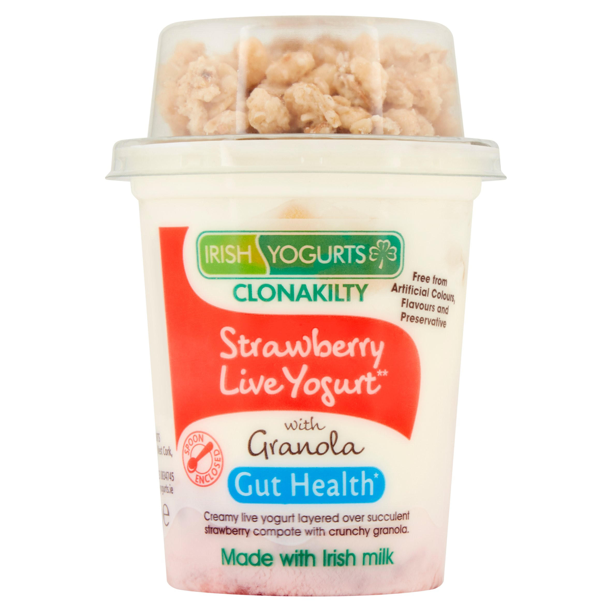 Irish Yogurts Clonakilty Strawberry Live Yogurt with Granola 165g ...