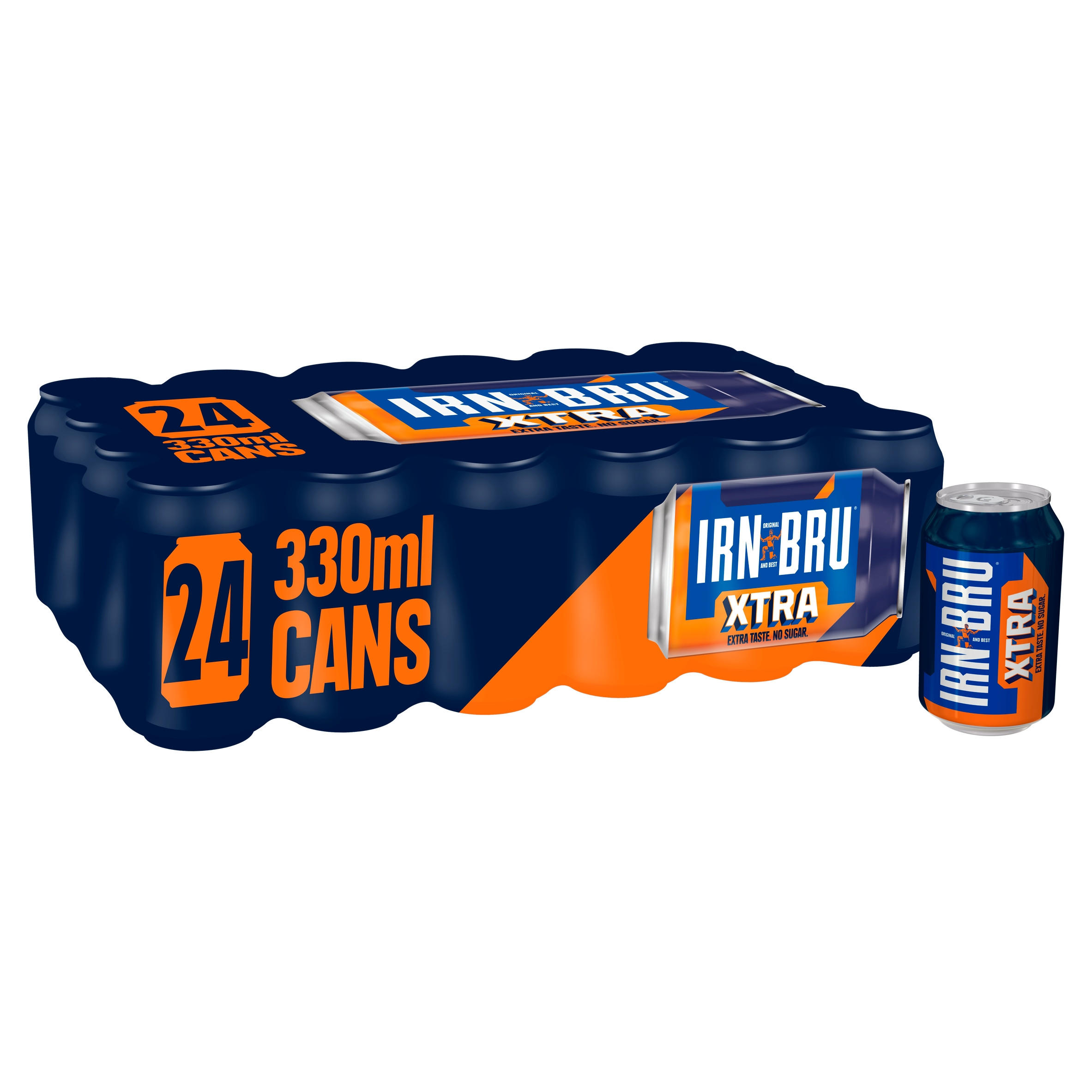 IRN-BRU Xtra Sugar Free Soft Drink 24 x 330ml Cans | 12 - 24 Packs | Iceland Foods