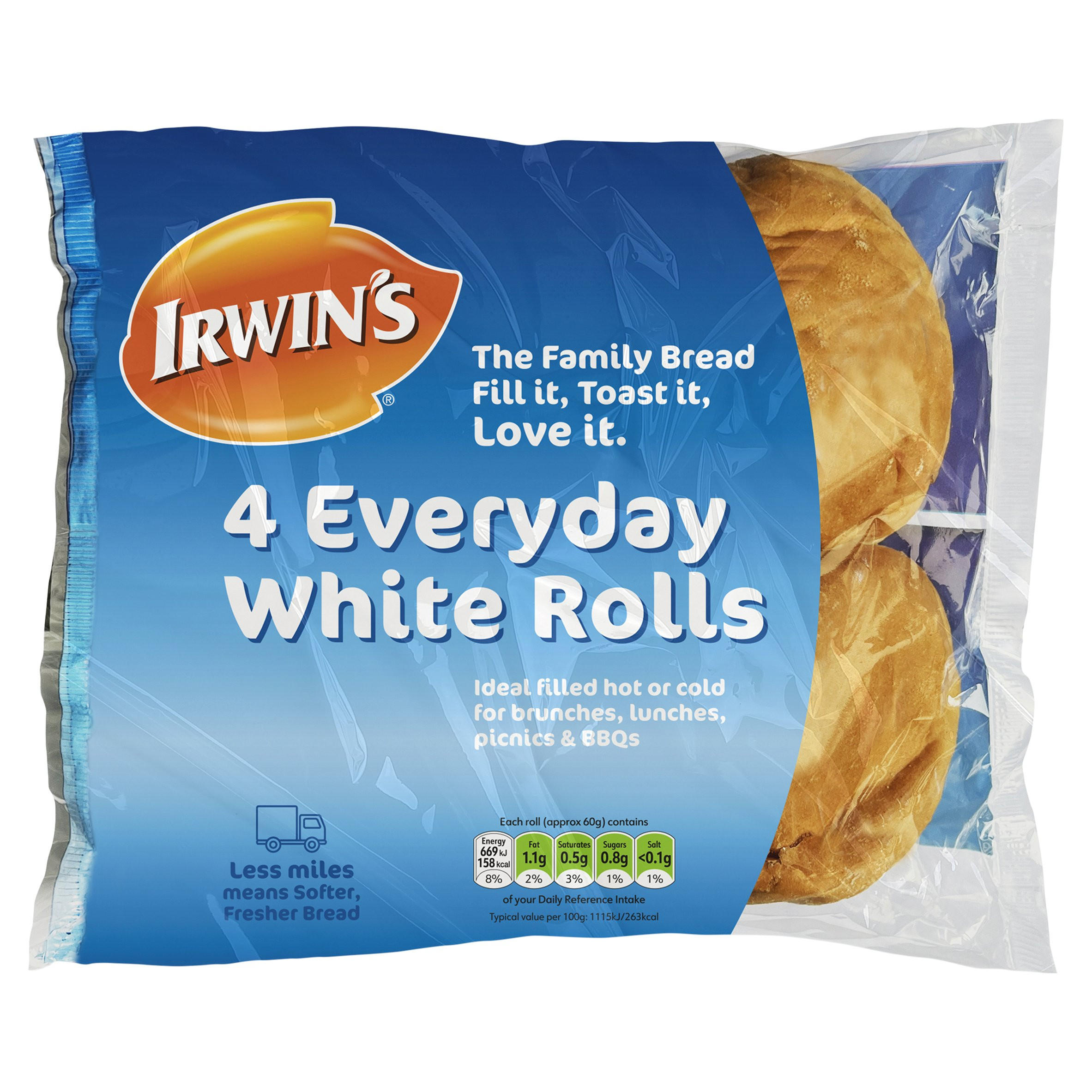 Irwin's 4 Everyday White Rolls | Rolls & Part Baked | Iceland Foods