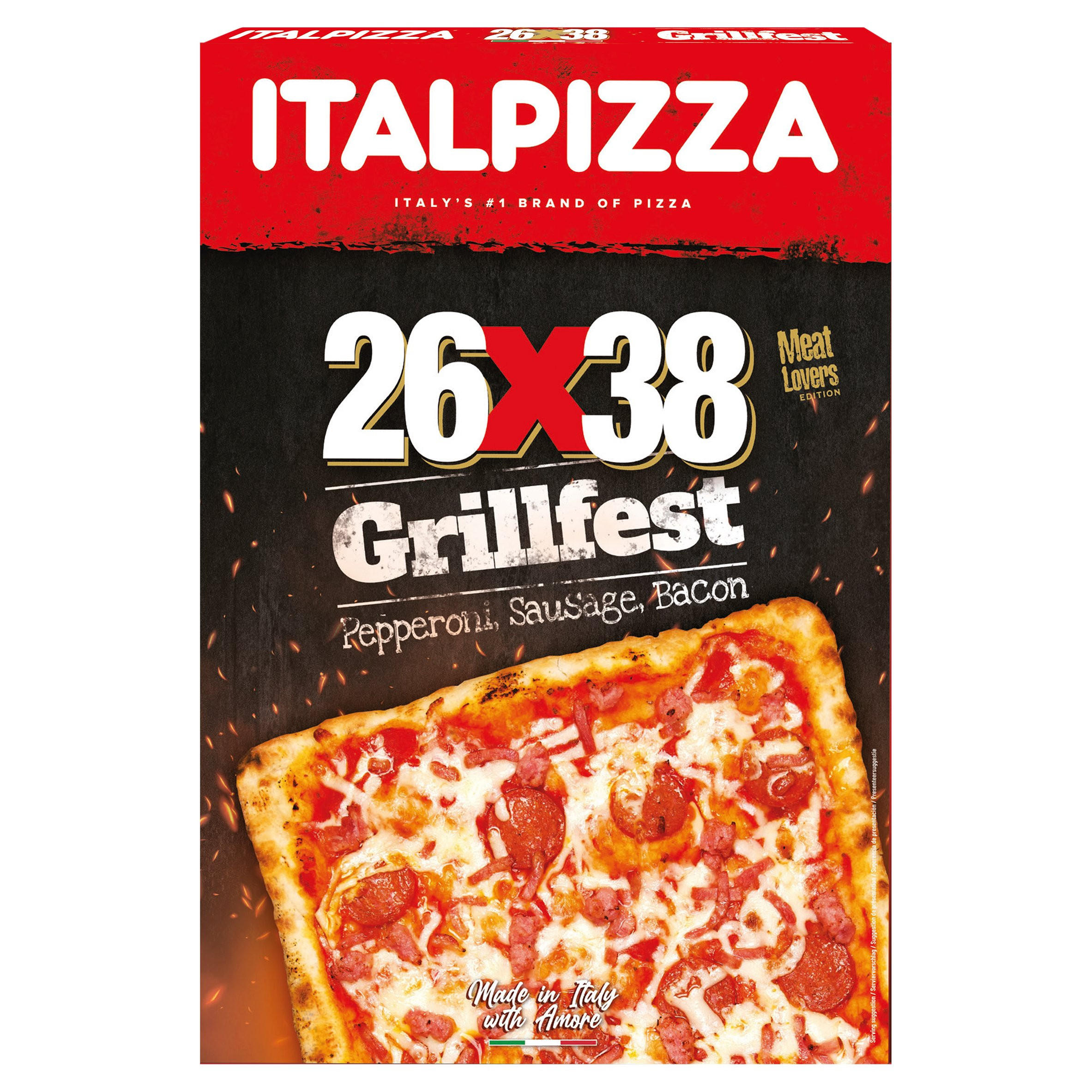 Italpizza 26 x 38 Grillfest Pepperoni, Sausage, Bacon Pizza 535g ...